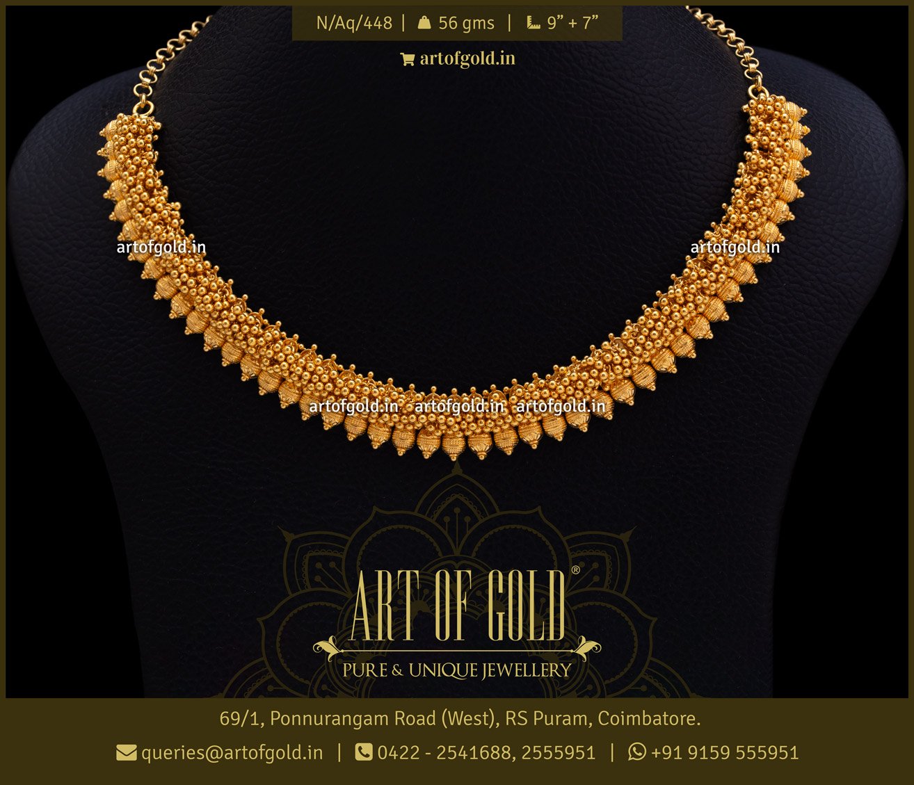 Gold Tussi Necklace | Art of Gold Jewellery, Coimbatore